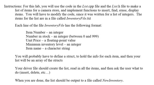 Solved /*-- List.h | Chegg.com