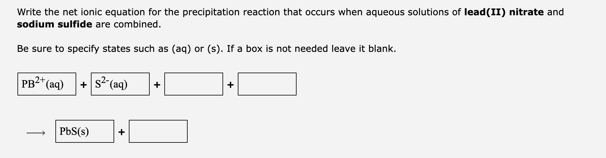 Solved (b) Write a balanced equation for the precipitation | Chegg.com