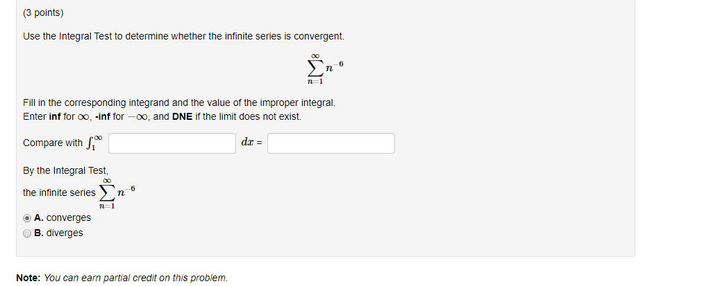 Solved (3 points) Use the Integral Test to determine whether | Chegg.com