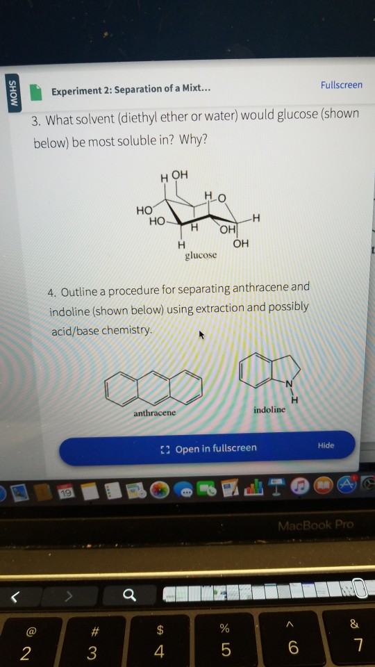 Solved Experiment 2: Separation of a Mixt... 3. What solvent | Chegg.com