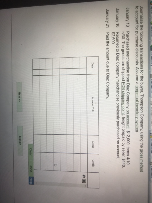 Solved Journalize the following transactions for the buyer, | Chegg.com