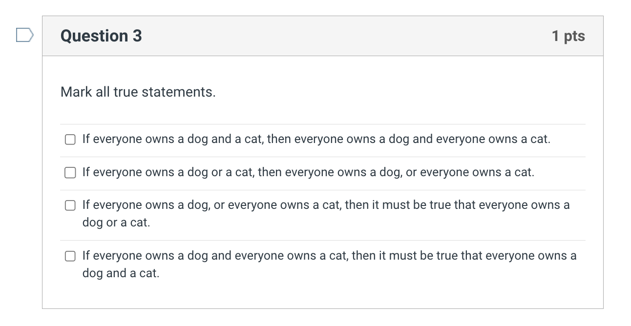Solved Question 3Mark all true statements.If everyone owns a | Chegg.com