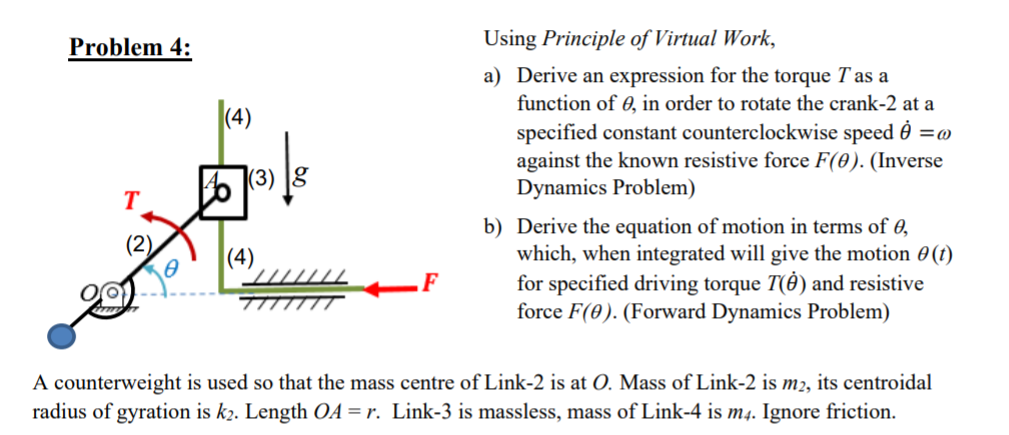 Problem 4: |(4) to Using Principle of Virtual Work, | Chegg.com