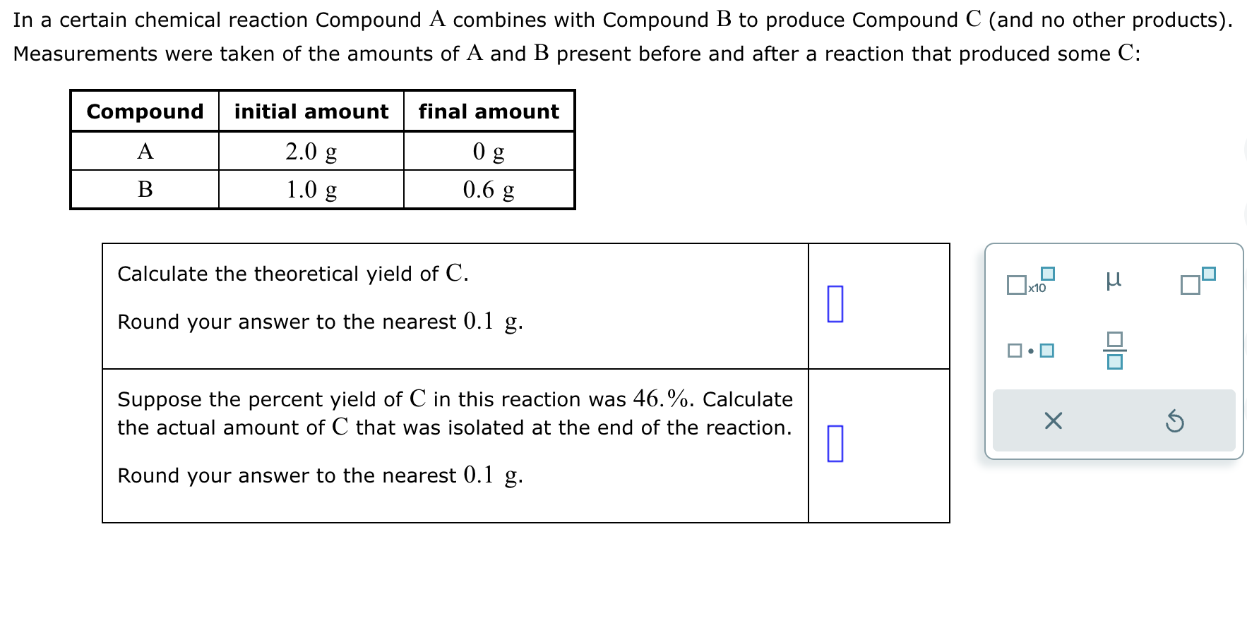 Solved In a certain chemical reaction Compound A combines | Chegg.com