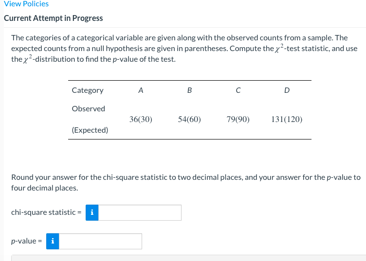 Solved View Policies Current Attempt in Progress The | Chegg.com
