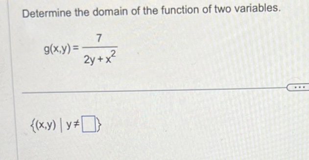 Solved Determine the domain of the function of two | Chegg.com