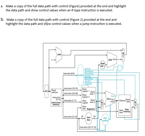 a. ﻿Make a copy of the full data path with control | Chegg.com