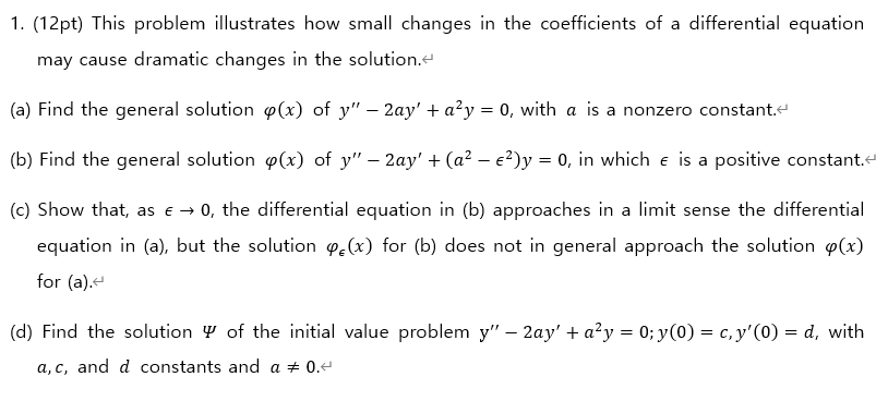 Solved 1. (12pt) This problem illustrates how small changes | Chegg.com