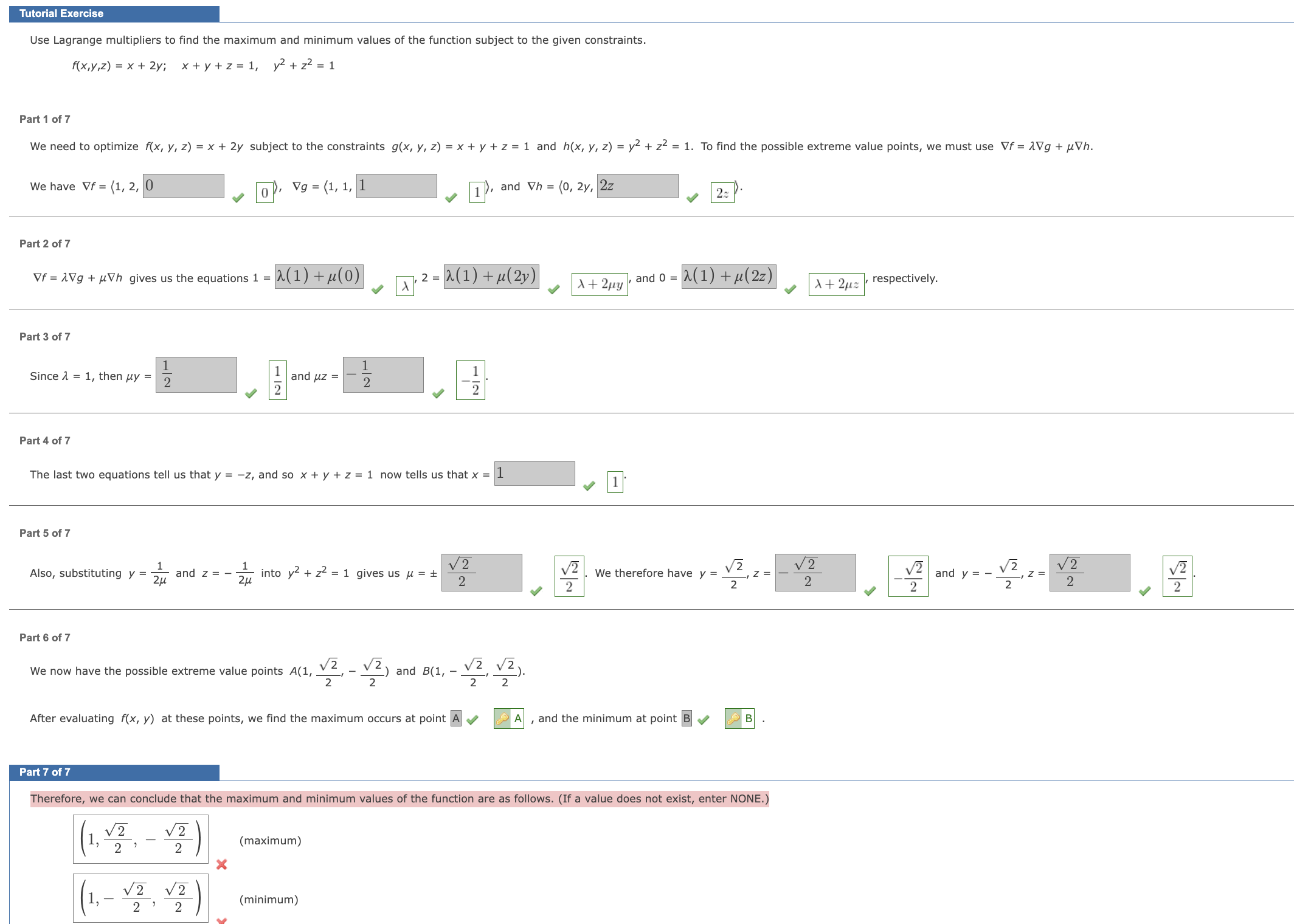 Solved Use Lagrange multipliers to find the maximum and | Chegg.com