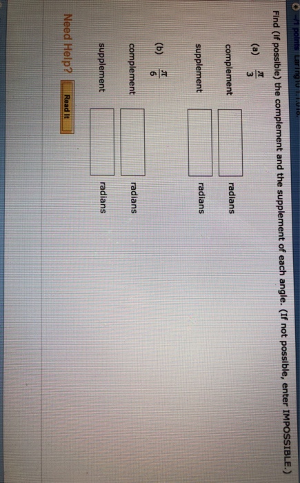 Solved Laring it Find (if possible) the complement and the | Chegg.com