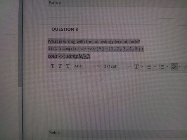 Solved Path: p QUESTION 3 What is wrong with the following | Chegg.com