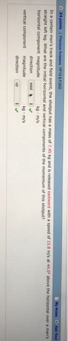 Solved In a certain men's track and field event, the shotput | Chegg.com