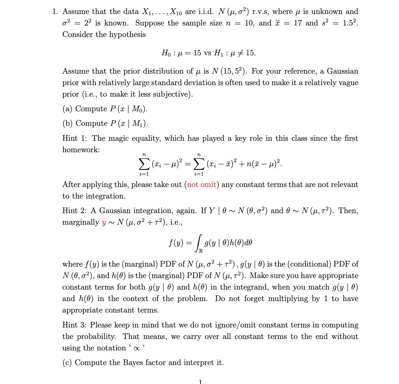 1. Assume that the data X1,…,X10 are i.i.d. N(μ,σ2) | Chegg.com