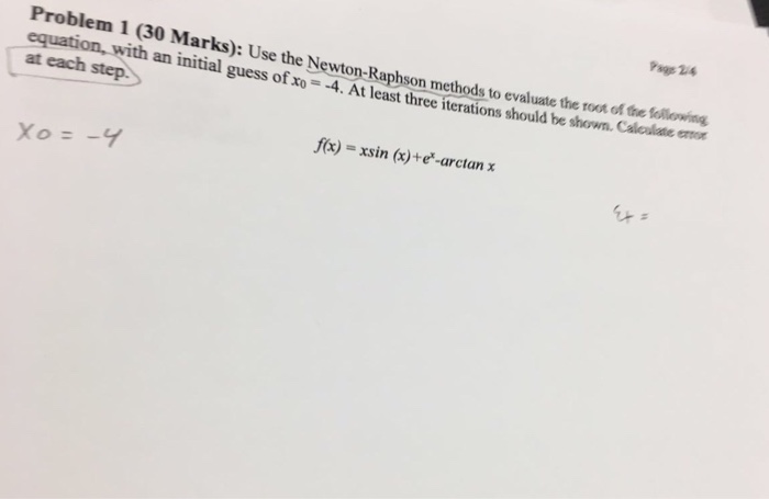 Solved Page 24 Problem 1 (30 Marks): Use the Newton-Raphson | Chegg.com