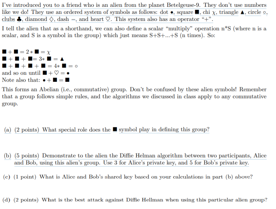 Solved I've introduced you to a friend who is an alien from | Chegg.com