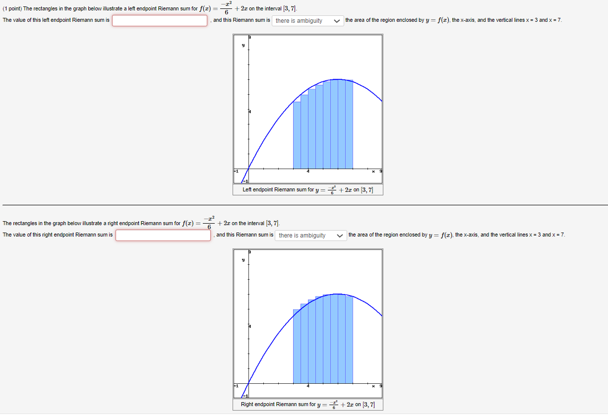 Solved (1 point) The rectangles in the graph below | Chegg.com