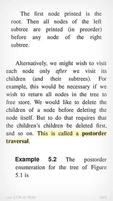 Solved 5.4 Explain why function preorder2 from Section 5.2 | Chegg.com Solved 5.4 Explain why function preorder2 from Section 5.2 | Chegg.com