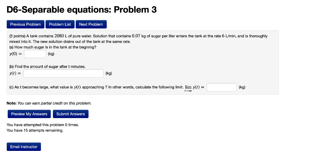 Solved D6-Separable equations: Problem 3 Previous Problem | Chegg.com