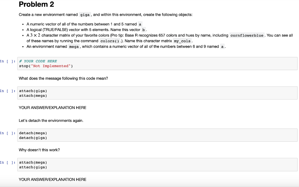 Problem 2 Create a new environment named giga , and | Chegg.com