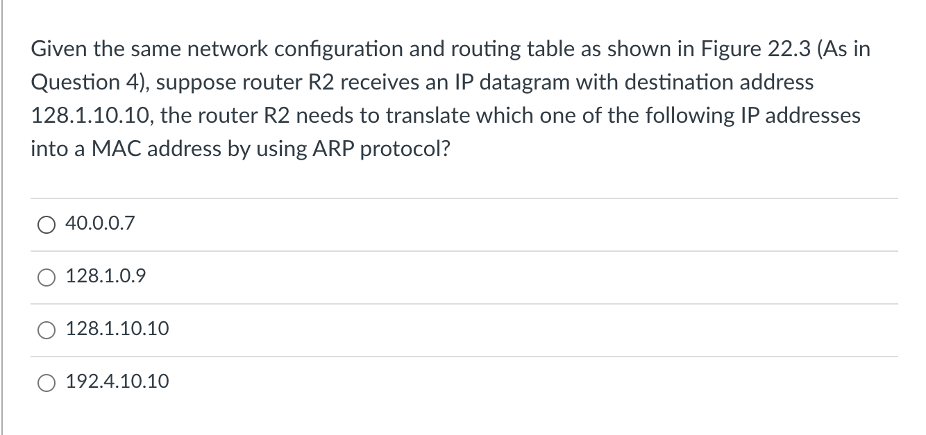 Given the same network configuration and routing | Chegg.com