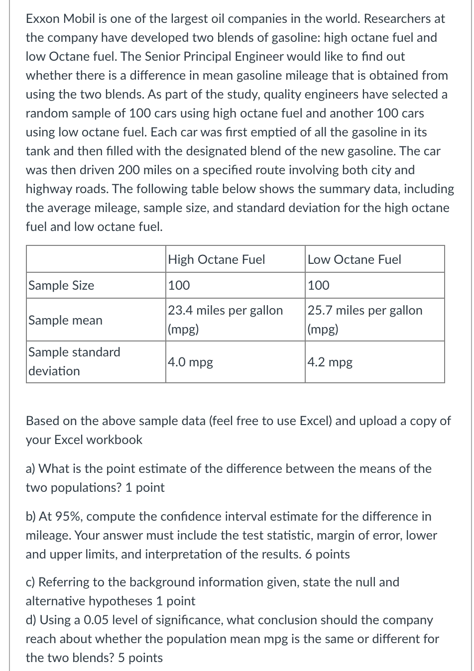 Solved Exxon Mobil is one of the largest oil companies in | Chegg.com
