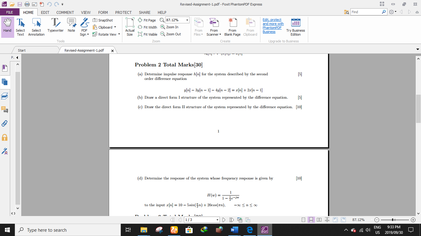 Solved VIEW a Find FILE HOME EDIT COMMENT MY T N T Hand | Chegg.com