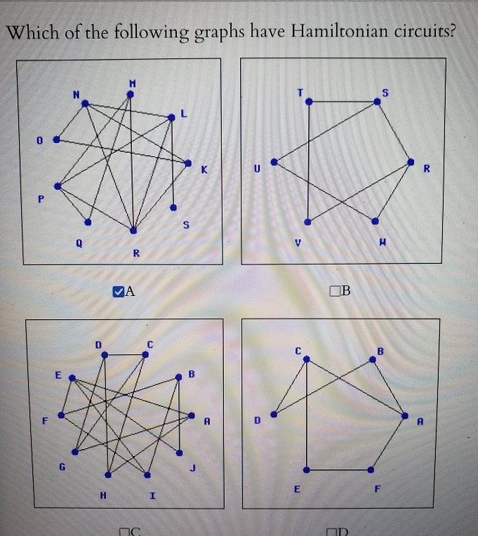Solved Which of the following graphs have Hamiltonian | Chegg.com