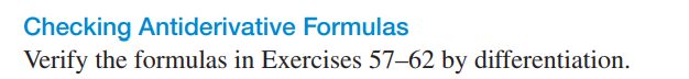 Solved Checking Antiderivative Formulas Verify the formulas | Chegg.com