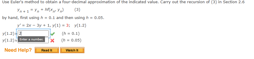 Solved Use Euler's method to obtain a four-decimal | Chegg.com