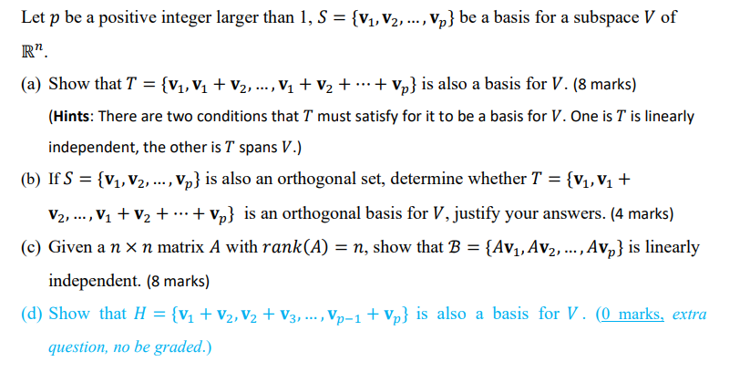 Solved Let p be a positive integer larger than | Chegg.com