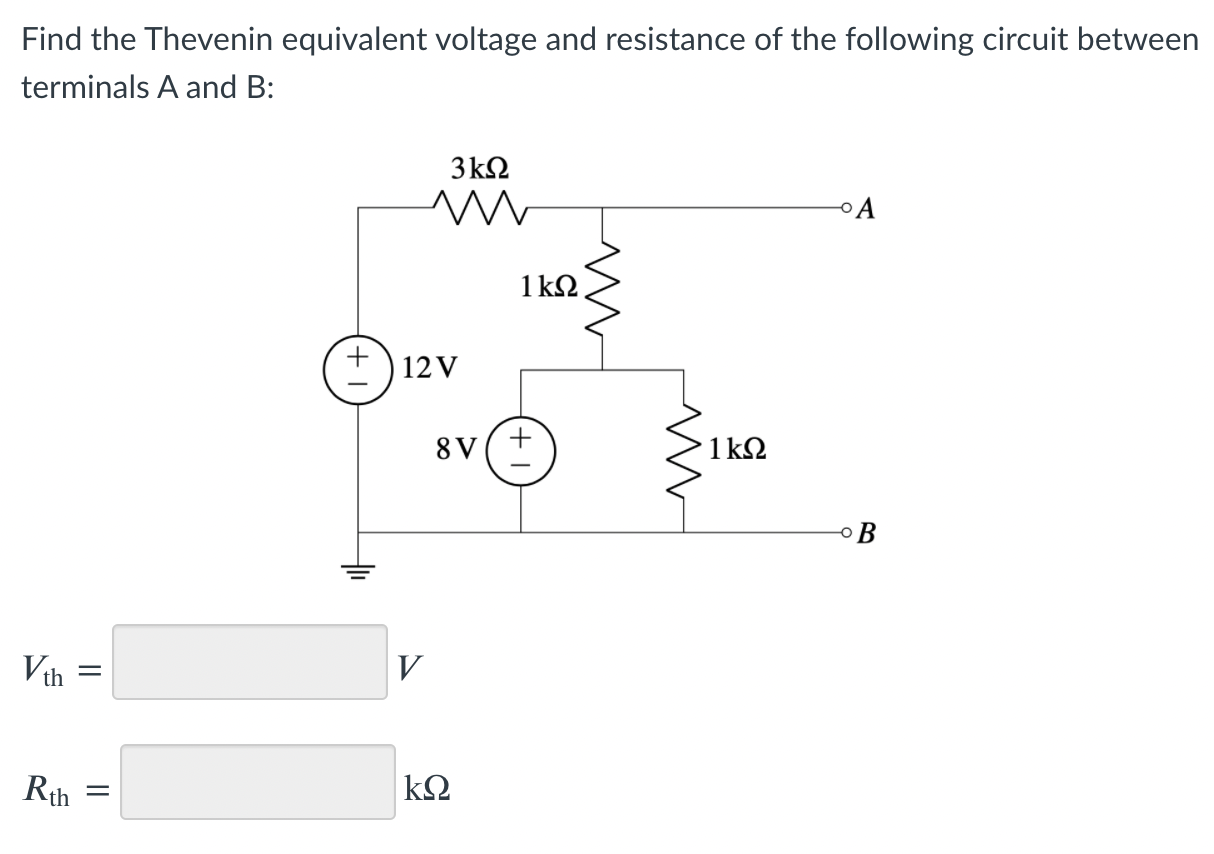 Solved Find the Thevenin equivalent voltage and resistance | Chegg.com