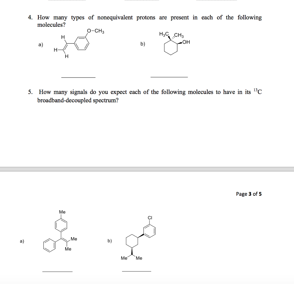 Solved 4. How many types of nonequivalent protons are | Chegg.com