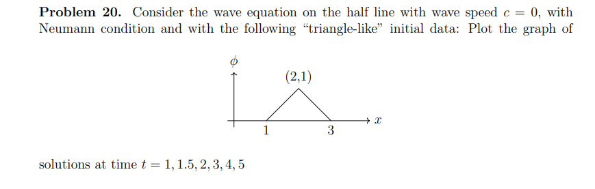 Solved Problem 20. Consider the wave equation on the half | Chegg.com