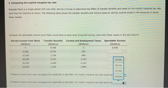 Solved 3. Computing the implicit marginal tax rate Suppose | Chegg.com