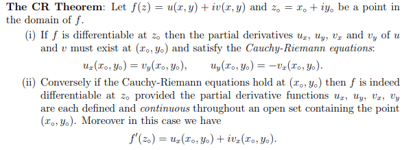 Solved Use the Cauchy-Riemman Theorem to find all points z , | Chegg.com