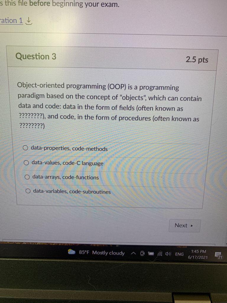 Solved s this file before beginning your exam. -ation 1 | Chegg.com