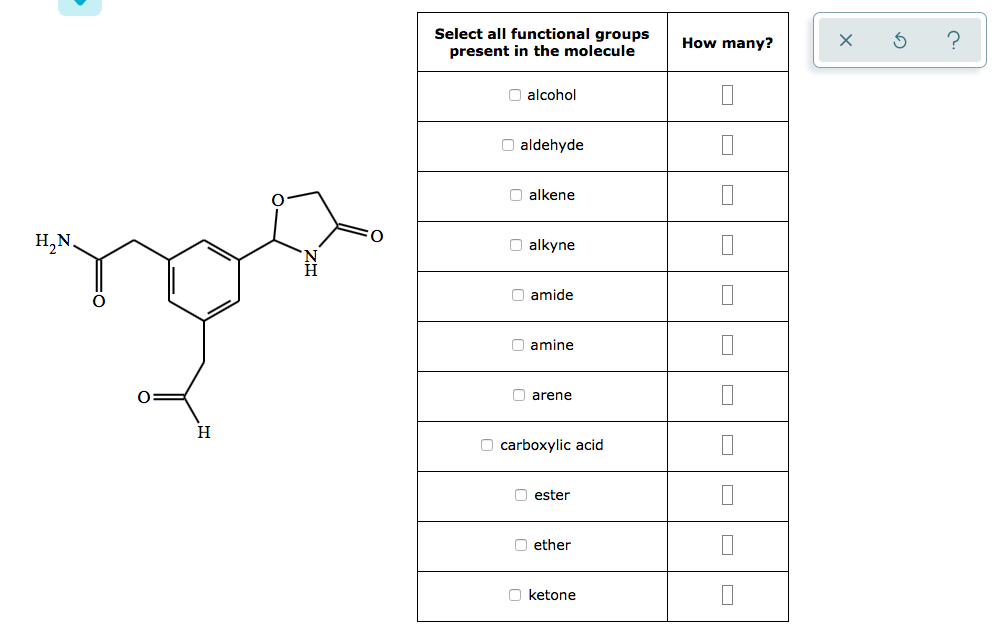 Solved Examine the molecule below. Check the box next to | Chegg.com
