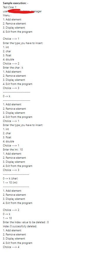 Solved Provide a menu to manipulate or display the value of | Chegg.com