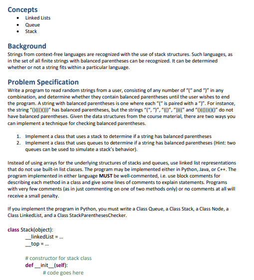 Solved \# push item onto stack def push(self, x ): \# code | Chegg.com