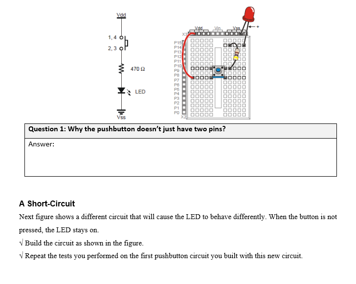 Solved Lab exercise no. 2: Using Digital Input (Pushbuttons) | Chegg.com