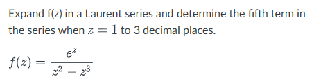 Solved Find the Laurent series that converges for \\( | Chegg.com