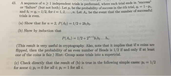 Solved A sequence of n greaterthanorequalto 1 independent | Chegg.com