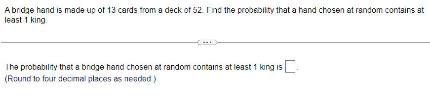 Solved A bridge hand is made up of 13 cards from a deck of | Chegg.com