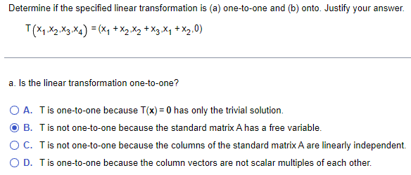 Solved Determine if the specified linear transformation is | Chegg.com