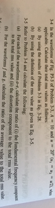 Solved 34 In the waveforms of Fig. P3-3 of Problem 3-3, A = | Chegg.com