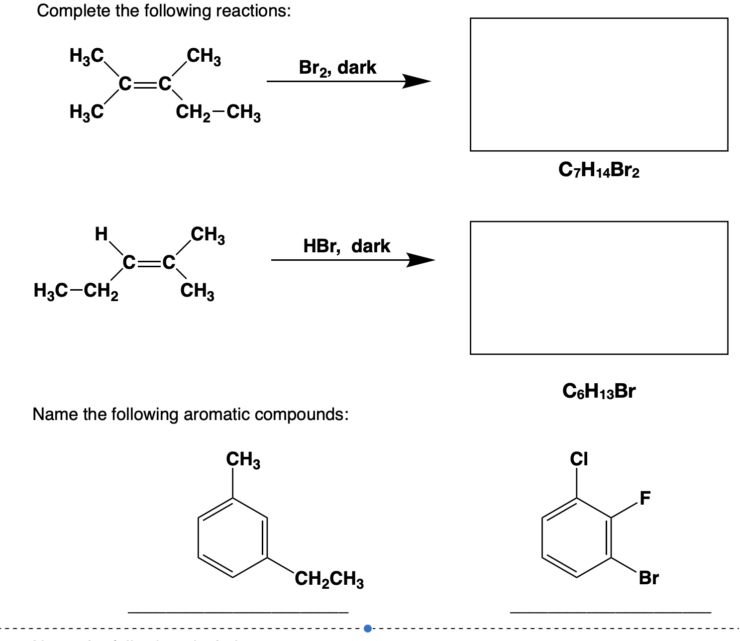 Solved C6H13Br Name the following aromatic compounds: | Chegg.com