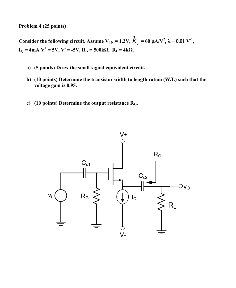 Solved Problem 4 (25 points) Consider the following circuit. | Chegg.com