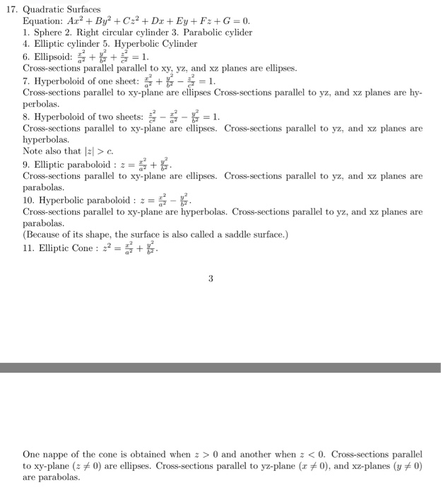 17. Quadratic Surfaces Equation: Ax2 + By2 + Cz? + Dx | Chegg.com