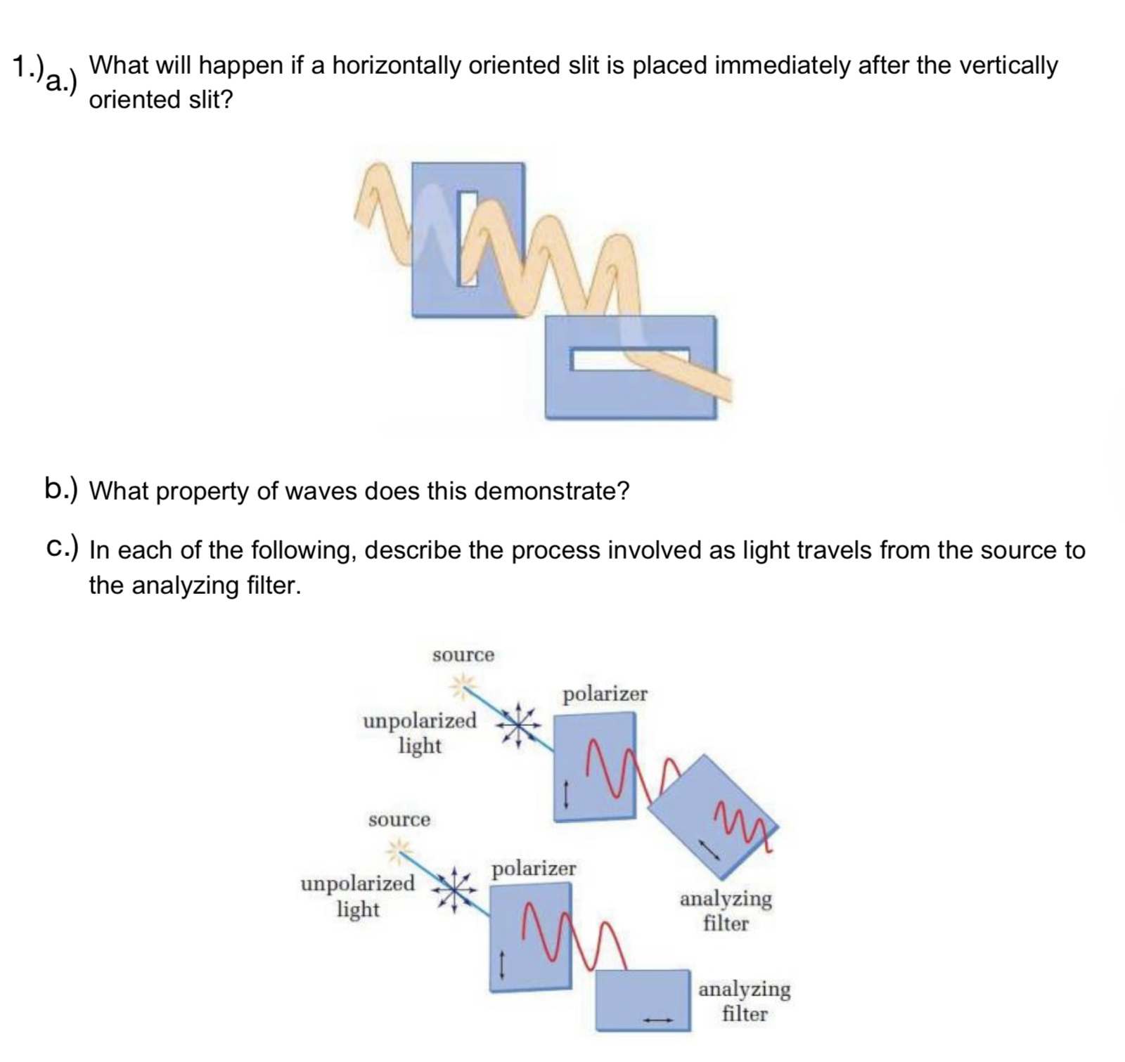 1.) a.) What will happen if a horizontally oriented | Chegg.com