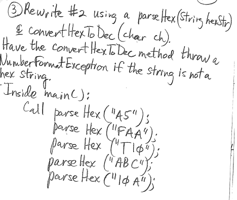 Solved hex string ③ # ® Rewrite #2 using a parse lex (String | Chegg.com